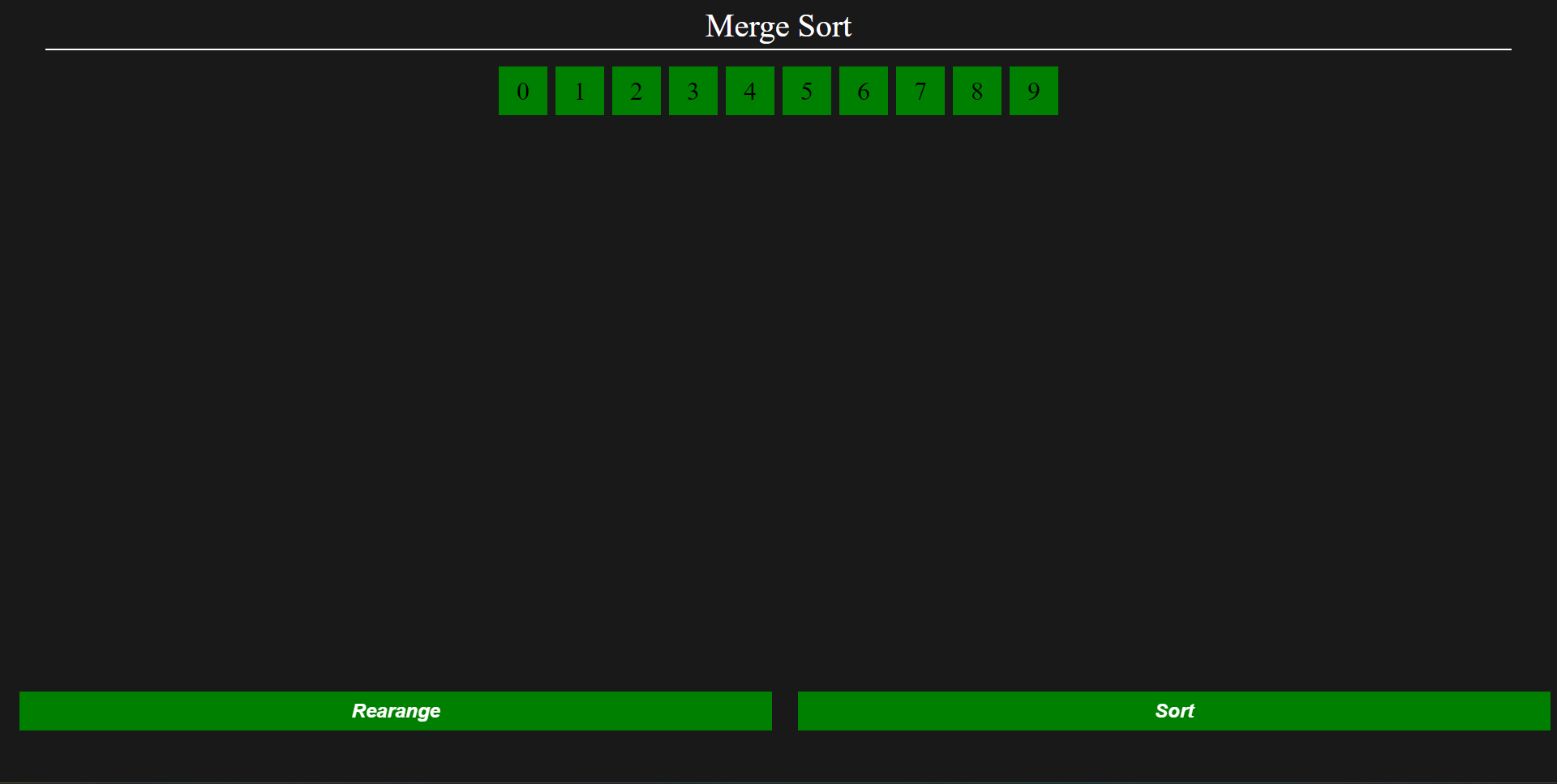 Visualizacion del algoritmo merge sort